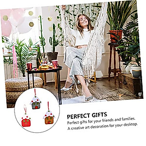 Garneck 3pcs Christmas Tree Pendant Felt Xmas Tree Ornaments Winter Festive Decoration Christmas Hanging Decors Christmas Pendants Durable Hanging Ornament Small House Non-Woven Fabric