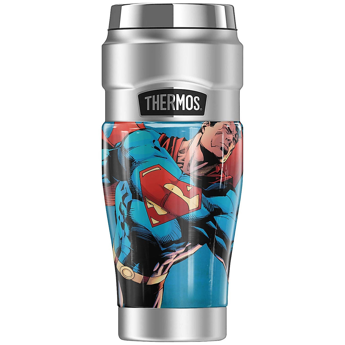 THERMOS Superman Character STAINLESS KING Stainless Steel Travel Tumbler, Vacuum insulated & Double Wall, 16oz