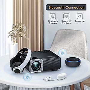 5G WiFi Bluetooth Projector, TOPTRO TR22 Outdoor Projector 4K Supported, 480 ANSI Lumen, Smart Touch Keys, 4D/4P Keystone Correction, Full Sealed Optical Movie Projector Compatible with iOS/Android