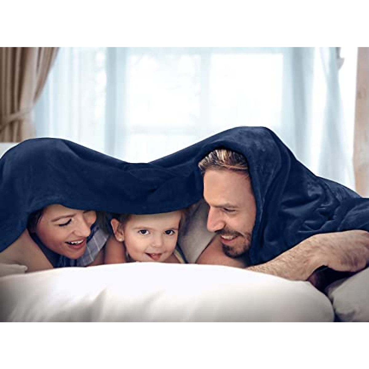 Utopia Bedding Fleece Blankets Bundle Pack of Grey and Navy Twin Size Bed Blankets