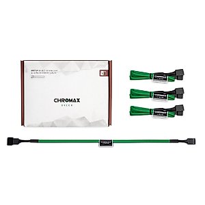 Noctua NA-SEC1 chromax.Green, 3-Pin/4-Pin Extension Cables (30cm, Green)