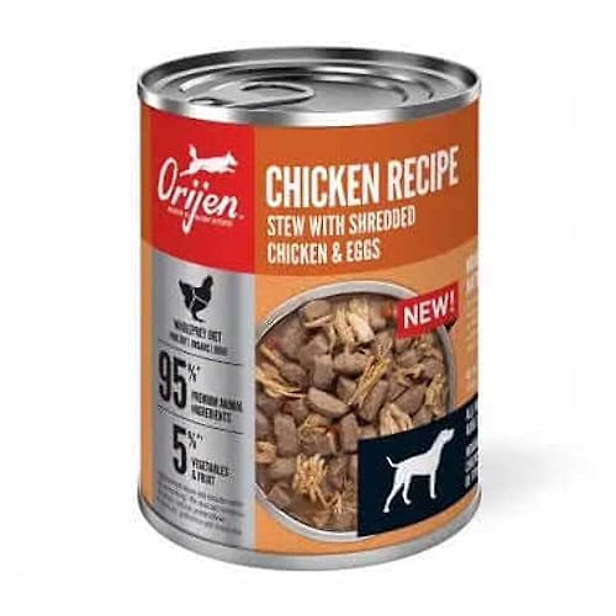 ORIJEN Grain-Free Real Meat Shreds Chicken Recipe Stew Premium Wet Dog Food, 12.8 oz., Case of 12, 12 X 12.8 OZ