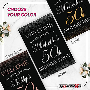 Custom Welcome Sign for Birthday Party - 50th Birthday Sign - 50th Birthday Party Welcome Sign - Personalized Birthday Banner – Welcome Poster for Birthday