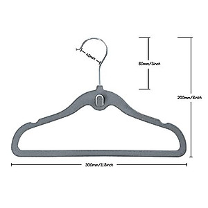 Kids Hangers Velvet, 12” Non Slip Baby Velvet Hangers with Cascading, Stackable Rotatable Felt Hangers Toddler Hangers 30 Pack for Closet Nursery Infant (Grey)