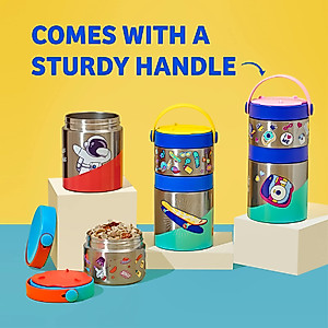 Rabitat MEALMATE MAX Vacuum Insulated Food Jar | Stainless Steel Food Jar for Kids (MEALMATE MAX 700ml, Shyguy)