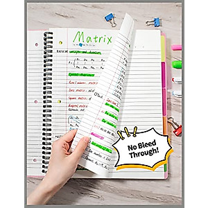 SUNEE 5 Subject Notebook College Ruled - 300 Pages, 8.2"x10.8", Spiral Lined Notebook with 5 Pocket Colored Dividers, 3-Hole Punched Paper, Pink Notebooks for School Supplies, Home & Office, Writing Journal