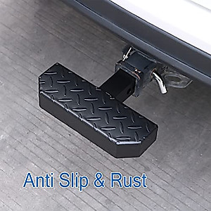 DICMIC Hitch Step Anti Slip and Rust Towing Bumper Guard for Most Car SUV Truck Pickup with Pin Fit 2” Receiver, 11.8” Length