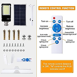 XLB-TYNFD 1400W Solar Street Lights, Dusk to Dawn Solar Outdoor Light with Remote Control 130000 lumens 6500K Solar Flood Light Upgrade IP67 Waterproof Solar Pole Lamp for Yard, Garden, Street…