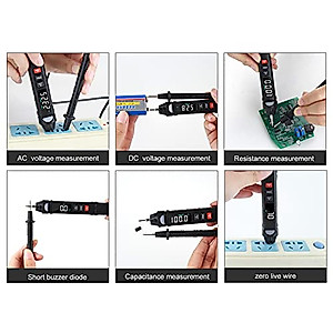 NOYAFA Voltage Detector, Pen Multimeter Non-Contact Voltage Tester, Suitable for DC Voltage and AC Voltage, Resistance, Capacitance, Diode, etc.
