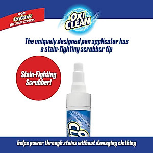 OxiClean Stain Remover Pen for Clothes (4 Pack) - Instant Spot Cleaning for All Laundry Stains: Blood, Food, Drinks, Dirt, Ink, Makeup - Bleach-FREE & Travel-Friendly (2x More Quantity)