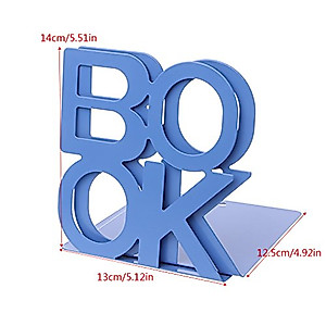 tegongse 2Pcs Book Ends, Alphabet Shaped Metal Bookends, Non-Skid Bookend Supports, Book Stopper for Books/Movies/CDs/Video Games