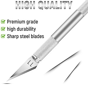 Jetmore 10 Pack Exacto Knife, Stainless Steel Exacto Knife Set, Sharp Precision Hobby Knife Craft Knife Kit for Pumpkin Carving, DIY, Art, Cutting, Stencil