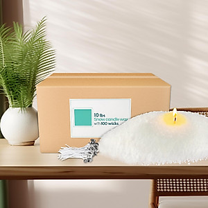 pliadvbu 10 lb Wax Sand DIY Pearl Candle Kit, 100 Candles Wicks, Natural Pearl Wax, Reusable, Unscented Powder Candles for Candle Making, Weddings and Parties