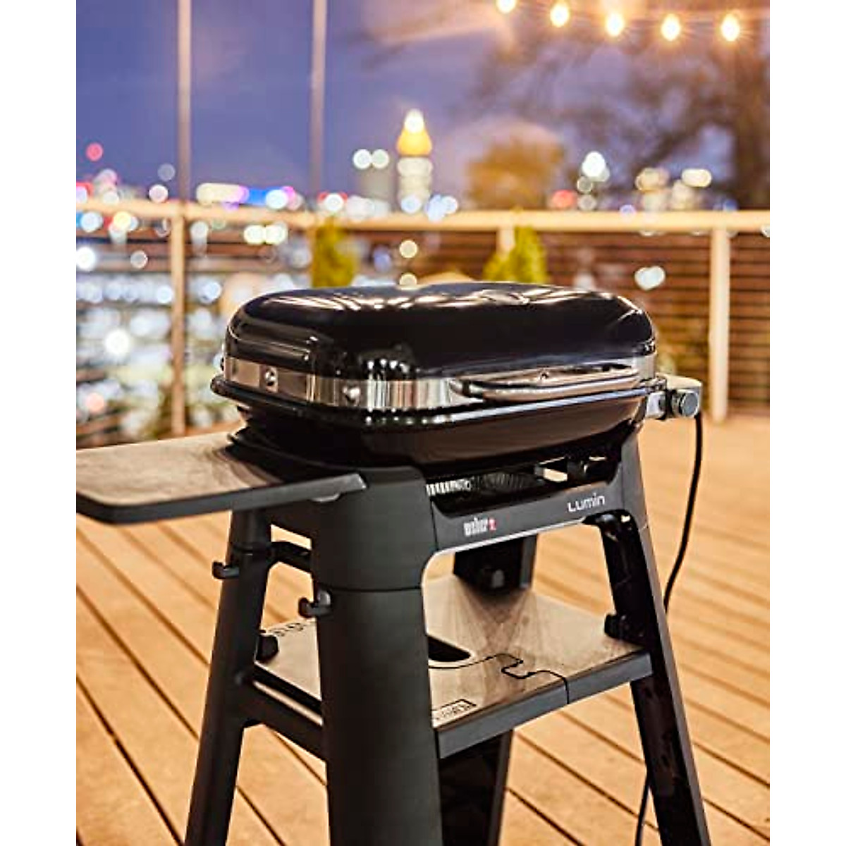Weber Lumin Compact Outdoor Electric Barbecue Grill, Black - Great Small Spaces such as Patios, Balconies, and Decks, Portable and Convenient