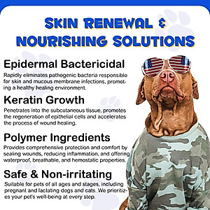 Pet Wound Healing Spray| Dogs, Cats, Horses, Skin Aid Spray for Cats and Dogs | First Aid Spray for Wound Care | Healing on Cuts, Hot Spot, Burns, Skin Irritation, for Relief & Treatment |100m