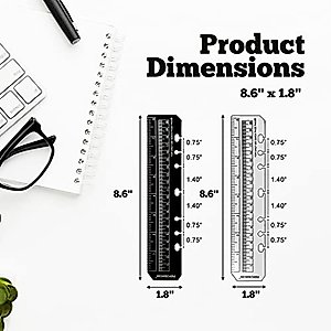 PERFORMORE 2 Pack of Snap-in 8” Bookmark Rulers, Black and Clear Plastic Page Marker Divider Pagefinder Measuring Today Ruler for A5 Size Binder Notebook Planner with Up to 7-Hole Ring Configuration