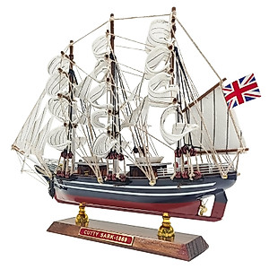 SAILINGSTORY Wooden Model Ship Clipper Cutty Sark 1/195 Scale Replica Ship Model Sailboat Decor Small