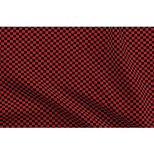 Spoonflower Fabric - Inch Black Dark Red Checkerboard Squares Check Printed on Petal Signature Cotton Fabric Fat Quarter - Sewing Quilting Apparel Crafts Decor