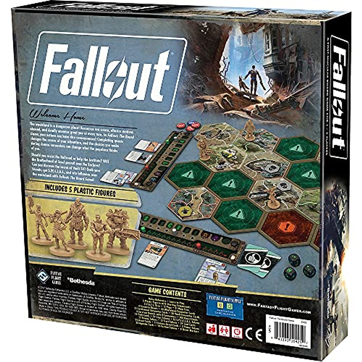 Fallout The Board Game (Base) | Strategy | Apocalyptic Adventure Game for Adults and Teens | Ages 14 and up | 1 to 4 Players | Average Playtime 2-3 Hours | Made by Fantasy Flight Games