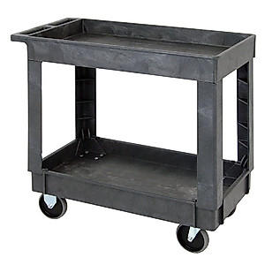 Quantum Storage Cart, Bussing Utility Transport, Plastic, 35" x 18" x 33", Gray