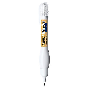 BIC Wite-Out Brand Shake 'n Squeeze Correction Pen, 8 ML Correction Fluid, 4-Count Pack of white Correction Pens, Fast, Clean and Easy to Use Office or School Supplies