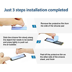 A ADWITS [ 9-Pack ] Thermal Conductive Silicone Pads, Soft Safe Simple to Apply for SSD CPU GPU LED IC Chipset Cooling -Blue