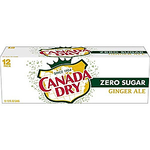 Canada Dry Zero Sugar Ginger Ale Soda, 12 fl oz cans (Pack of 12)