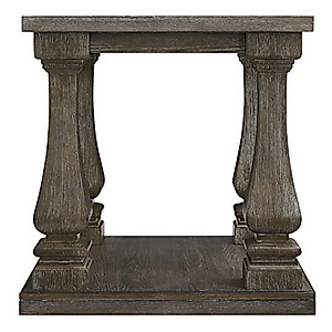 Signature Design by Ashley Johnelle Modern Country Rectangular End Table, Weathered Brown