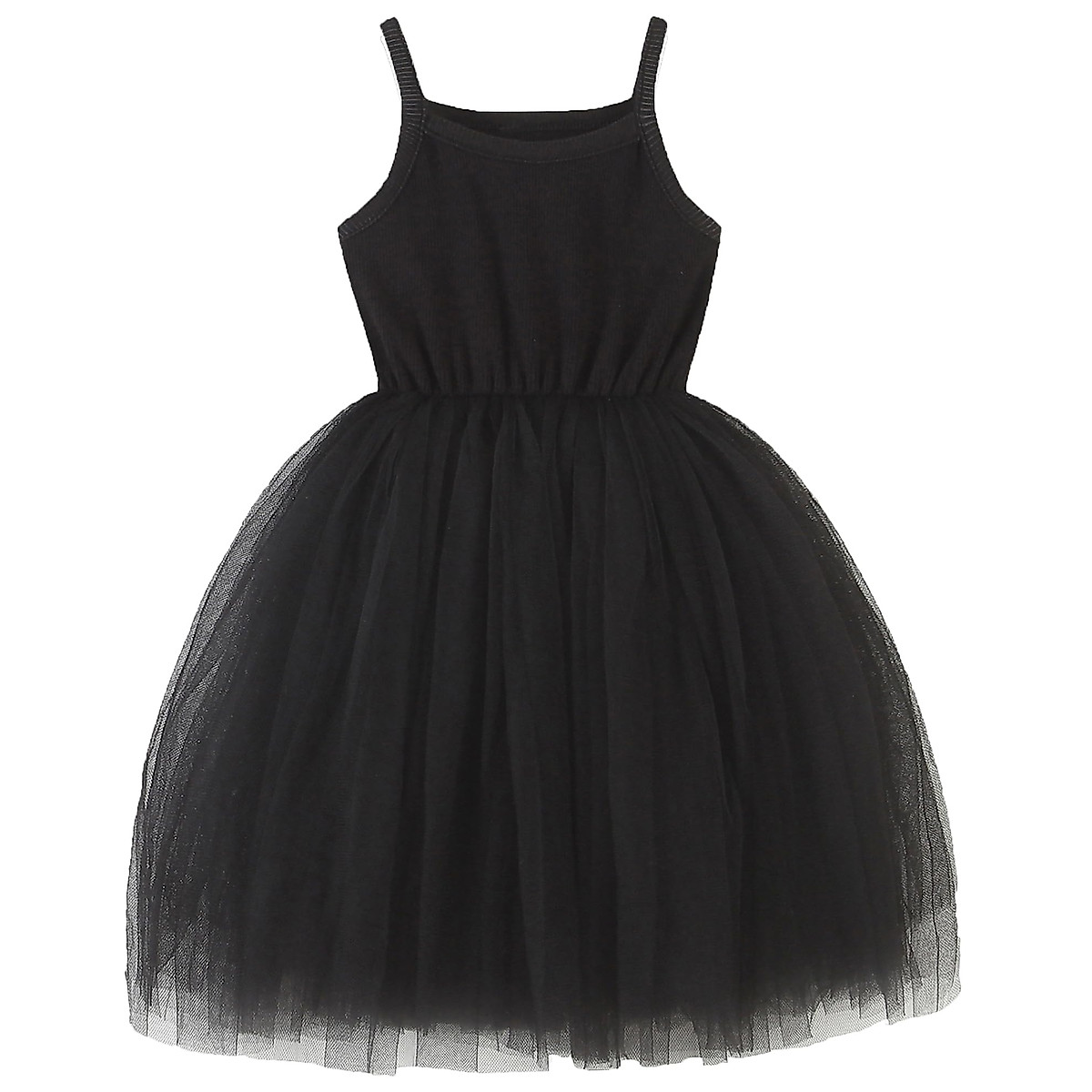 GSVIBK Baby Girls Tutu Dress Toddler Tulle Tutu Dress Infant Tulle Dresses Princess Party Dress 580 Black 4T