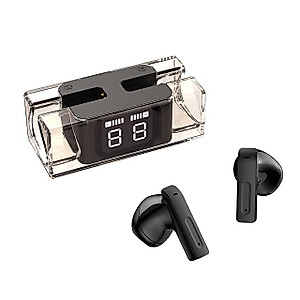 bahilok Wireless Headphones LED Display Earbuds Fone Bluetooth 5.3 Headset Noise Reduction Sports Waterproof Earphones with Mic (Green)