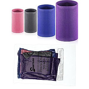 Saintrygo 4 Pcs 3 Size Snoods for Dogs Pet Dog Ear Wrap Cover Dog Sound Proof Ear Muffs for Dogs Barking and Bathing Warm Winter Dog Ear Scarf for Calming Pet(Gray, Pink, Blue, Purple)