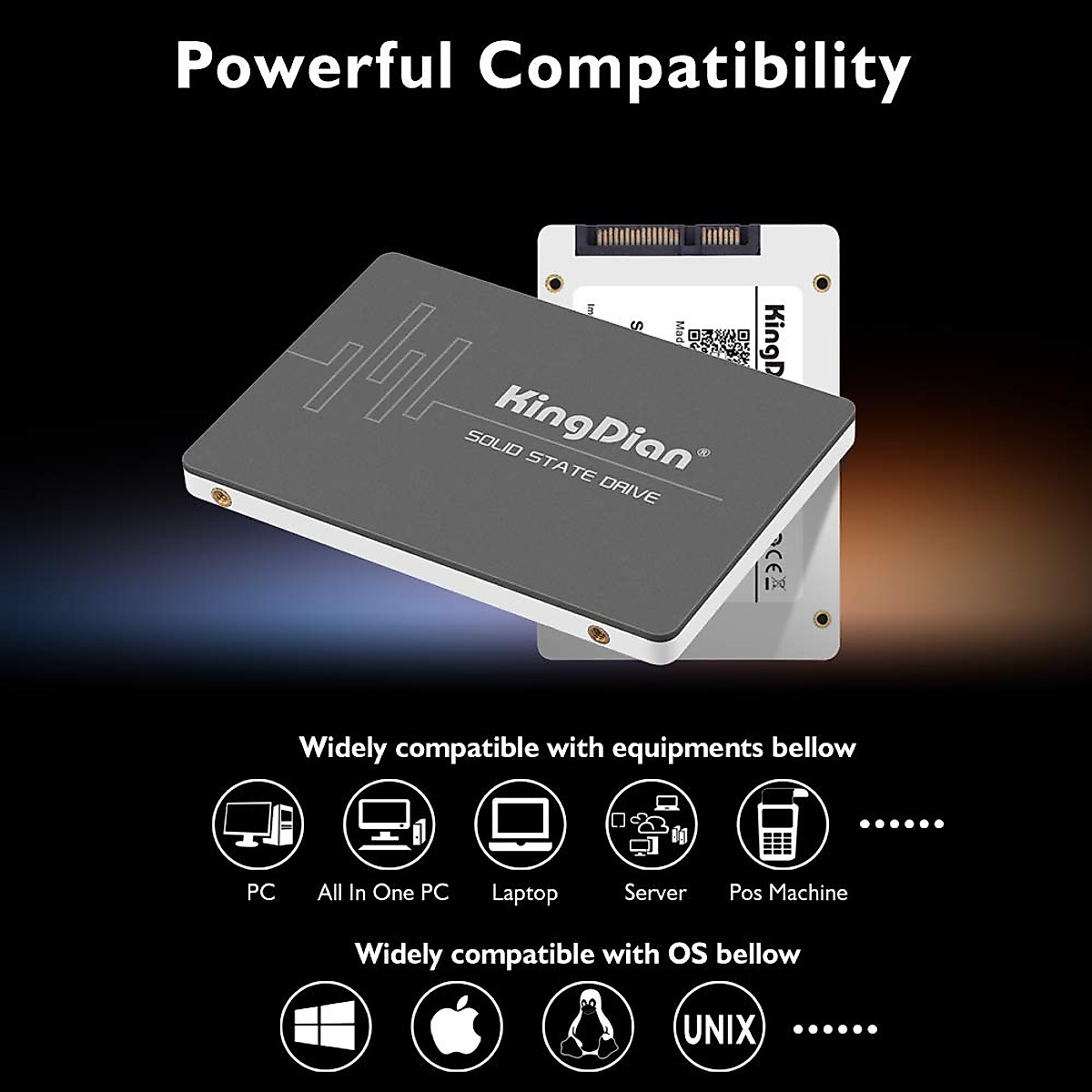 KingDian 120GB SSD 3D NAND SATA III 2.5" 7mm (0.28") Internal Solid State Drive