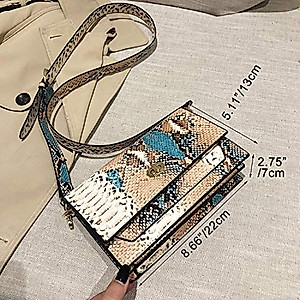 A/N Fashion Small Crossbody Bags for Women Snake Flap Party Evening Clutch Purses (Pink)