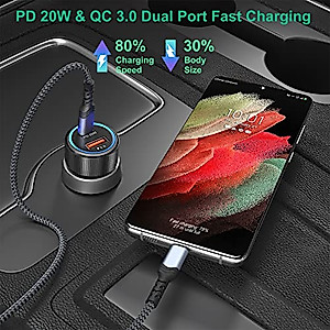 Super Fast Charger Type C,Bangfun 25W USB C Fast/Car Charger for Samsung Galaxy S22/S23/S21/S20 Ultra/S10,Note 20/10,A13/A53/A71,Pixel 6A/7 Pro with 2Pack 6.6ft USB C to Type C Cable (Black)