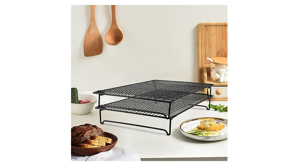 Luxshiny 2-Tier Cooling Rack for Baking and Cooking - Durable & Stackable