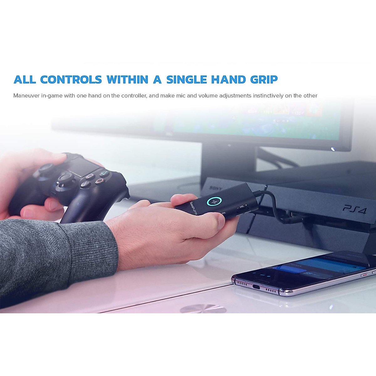 Creative Sound Blaster G3 USB-C External Gaming USB DAC and Amp for PS4, Nintendo Switch, Ft. GameVoice Mix (Audio Balance for Game/Chat), Mic/Vol Control and Mobile App Control, Plug-and-Play