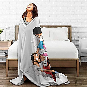 Fluffy Blanket Bob-S-Burgers Bed Blankets Super Soft Reversible Sherpa Fleece Blanket Throws 80"X60"