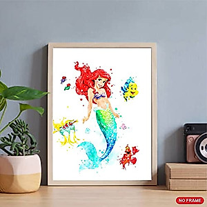 PurpleheARTs | Princess Wall Art Poster Prints | Princess Wall Art | Set of 8 UNFRAMED (8'' x 10'') | Posters for Girls Room | Princess Room Decor