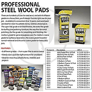 Red Devil 0310 Steel Wool, 0000 (Pack of 16)