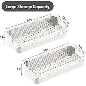 Sylfaen 2-Pack Shower Caddy, No Drilling Double Layer Shower Shelf, Wall Mounted Shower Shelves with Self Adhesive for Bathroom Kitchen