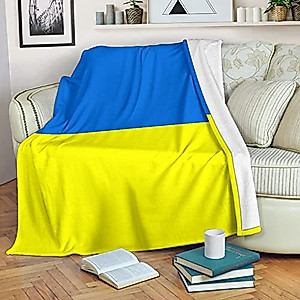 Outsta Toys Ukrainian Flag Fleece Throw Blanket,Soft Blue and Yellow Color Blankets,Ukrainian Flag Bed Throws,Lightweight Cozy Ukraine Flaggen Blankets for Couch Bed Sofa (70*100CM)