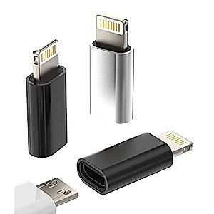 3Pack,Compatible for Lightning to Male Micro USB Female Adapter Compatible with Iphone 12 11 pro max mini xs xr x se 7 8 6s 6 5s plus for Ipad air Charging Cable Connector power Charger Converter Port