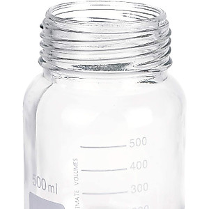 Basstein Lab Media Storage Reagent Wide Mouth Bottles Graduated GL80 Screw Cap Leakproof Multi-Purpose for Scientific | pack of 6 (Orange,500ml)