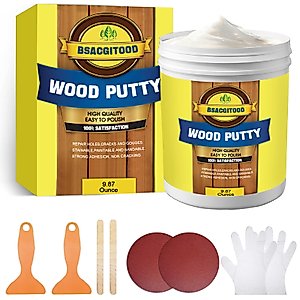 Wood Filler,Wood Putty - Wood Putty Filler, Wood Filler Paintable, Wood Furniture Repair Kit Can Quickly Repair Damaged Holes, Cracks and Chips. White Wood Filler - 9.87 Ounce (White)
