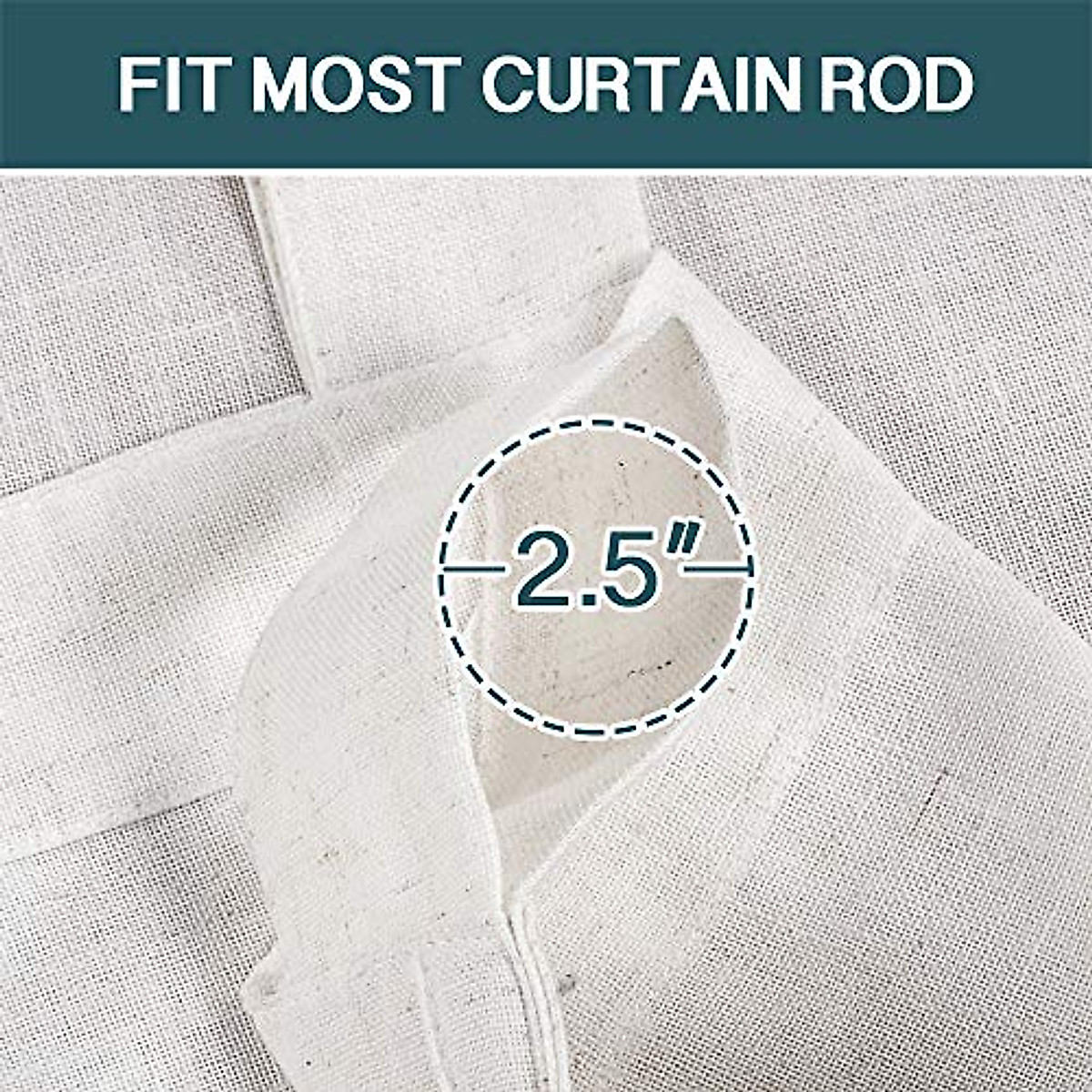 Natural Linen Curtains 84 Inches Long Tab Top Semi Sheer Curtain Drapes Elegant Casual Linen Textured Window Treatments Panels/Drapes, Light Filtering Privacy Added Home Fashion 2 Panels, Off White