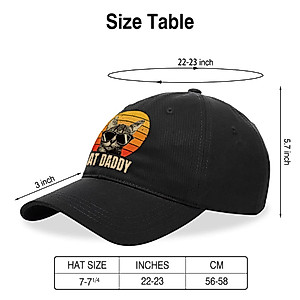 Pishovi Cat Daddy Fun Baseball Cap, Vintage Adjustable Cotton Cap, Funny Retirement Gift for Man Woman Cat Lovers, Christmas Anniversary Birthday Gifts for Cat Dad Cat Mom Black