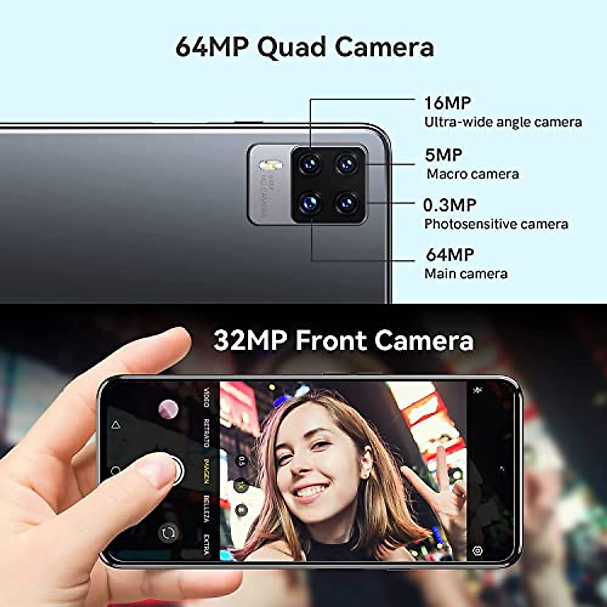 CUBOT Unlocked Android Smartphone, X50 Smartphone Unlocked, 6.67” FHD+ Screen Unlocked Cell Phone Android 11, 8GB + 128GB, 64MP+32MP Camera, 4G Dual SIM Unlocked Phones, 4500mAh Battery, US Version