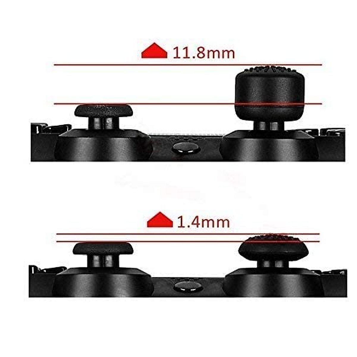 Pack of 8 pcs Analog Controller Gamepad Raised Antislip Thumb Stick Grips Thumbsticks Joystick Cap Cover for PS5, PS4, PS3, Switch Pro, Xbox one, Xbox 360, Wii U, PS2 Controller (Red)