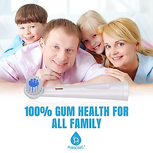 Pursonic Rotating Electric Toothbrush Heads - 8 Pack Electric Toothbrush Replacement Brush Heads for Teeth and Gum Care - Tooth Brush Heads for RET20USB, RET20USB-BK & RET200 (White)