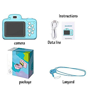 LKYBOA Cartoon Children's Camera - Dual Lens HD Digital Video Camera Small SLR Gift (10x7x5cm) (Color : B)